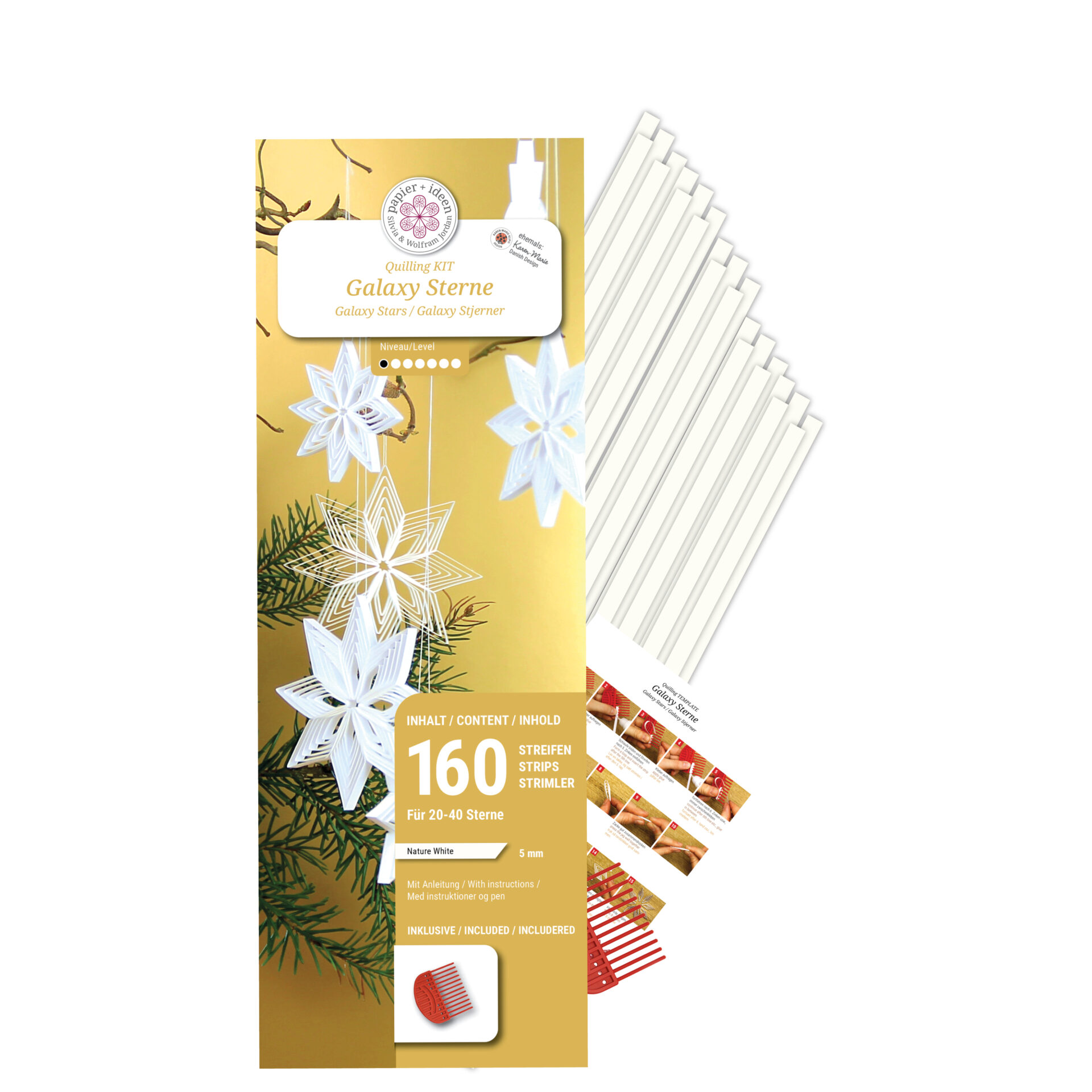Quilling-Kit - Galaxy Stars white - Hobbyland - Rauchmann
